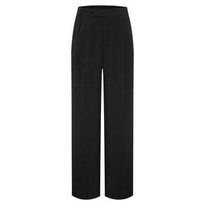 BBLLUUEE/粉蓝衣橱2025夏新款国风通勤百搭显瘦黑色西装直筒裤女