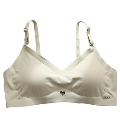 一片式无痕少女内衣无钢圈薄款夏季冰丝文胸罩小胸聚拢上托防下垂