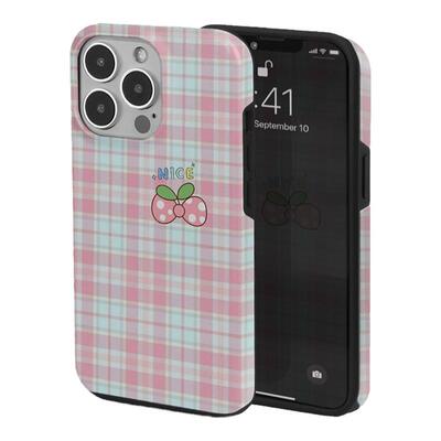 防摔菲林适用苹果格纹iPhone双层