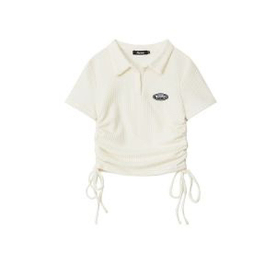 Pmiyc美式POLO领短袖褶皱T恤