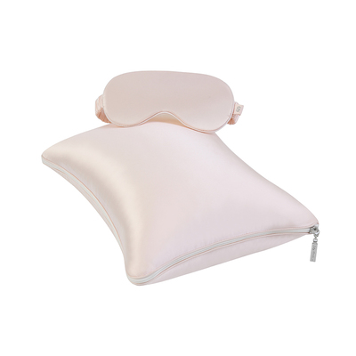 SILKY MIRACLE可折叠真丝枕头眼罩套组桑蚕丝睡眠旅行抱枕用品