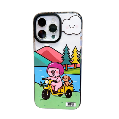 小猪男孩卡通苹果防摔手机壳