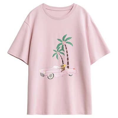 CV大码女装220g重印花短袖T恤