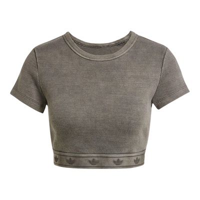 Adidas/阿迪达斯正品三叶草女士针织短款经典时尚透气短袖JD0041