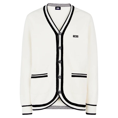 GCDS开衫V领条纹针织衫