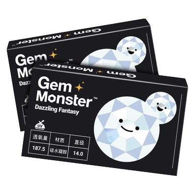 Gem Monster琦洛丽硅水凝胶美瞳月抛1片大小直径隐形眼镜三明治