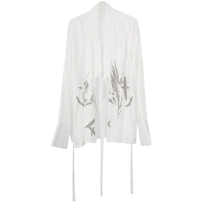 VAPOURBLUE新中式印花衬衫宽松