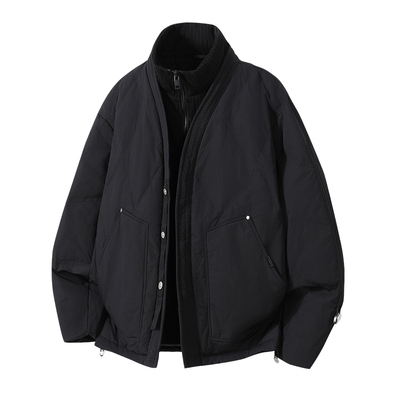 it5cm时尚设计针织领羽绒服外套