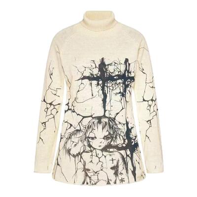 【AGD】WrongSolution“意识裂痕”原创 印花打底高领针织毛衫