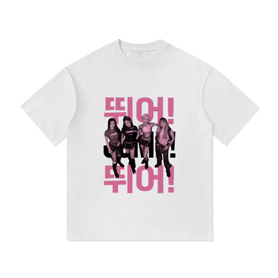 韩系女团BLACKPINK粉丝应援周边纯棉短袖T恤男女情侣高街潮牌上衣