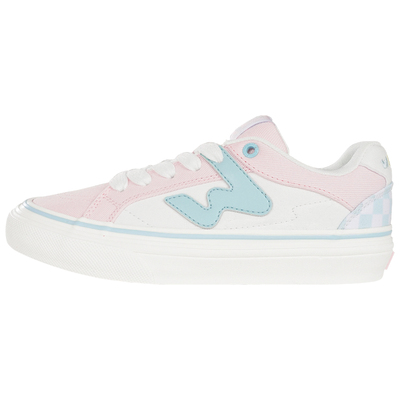 顽刻ollieskate白粉蓝拼色春季校园风W系列低帮男女国潮滑板鞋