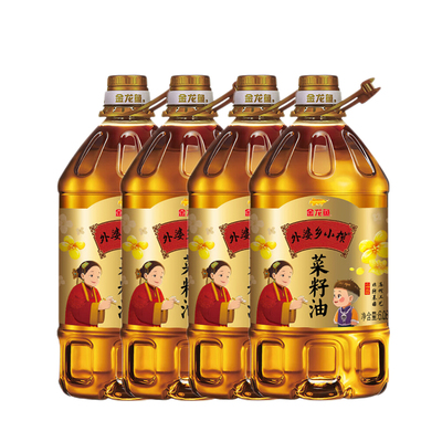 金龙鱼外婆乡小榨菜籽油6.08L*4 非转基因 物理压榨 菜籽油/D