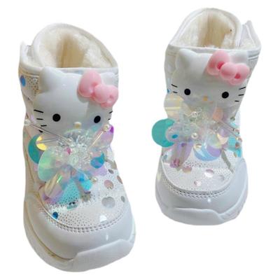 皮面防水儿童雪地靴冬季