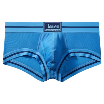 tauwell/特为创意款男平角内裤 新品纯色男透气网眼内裤