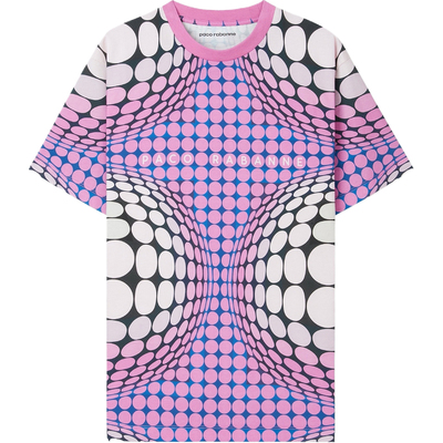 【折扣】Paco Rabanne 女多巴胺波点印花平纹布T恤
