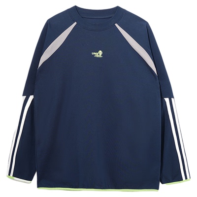 条纹T恤长袖抗菌吸湿速干运动