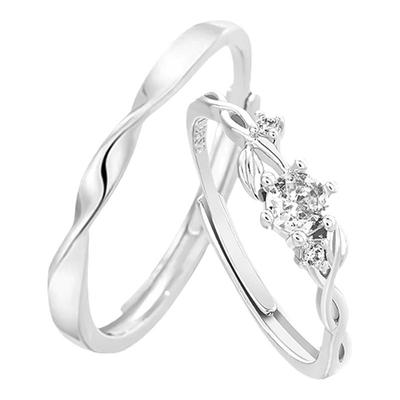 VIVIWELL相思柳S925银情侣对戒