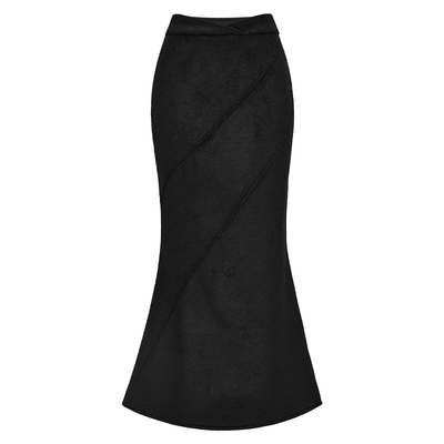 红色毛呢鱼尾裙女秋冬女人味半裙