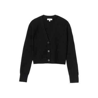 三粒扣简约纯色长袖针织开衫