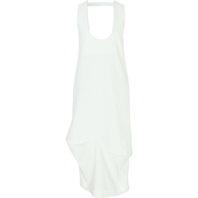 Enfold 夏女混纺平纹布中长连衣裙小白裙