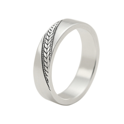 情侣对戒999纯银原创麦穗戒指