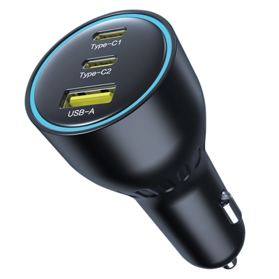 136W大功率三口车载手机充电器