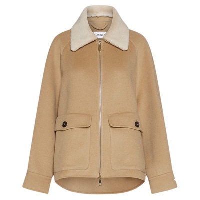 MARELLA 2025秋冬女装衬衫领绵羊毛混纺毛呢外套夹克3086015102