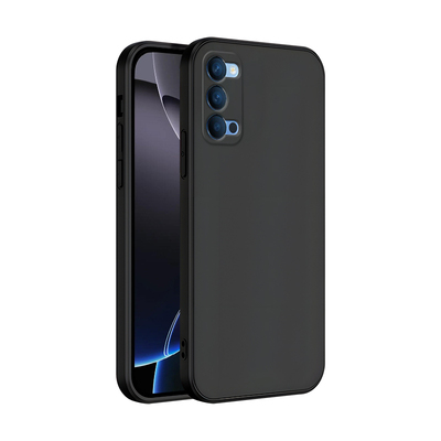 皑晨适用于OPPOReno4Pro手机壳RENO4PR0简约reon4pro软壳rno4pr挂绳pdnm00纯黑0p0preno4pr0防摔PDNM00全包男