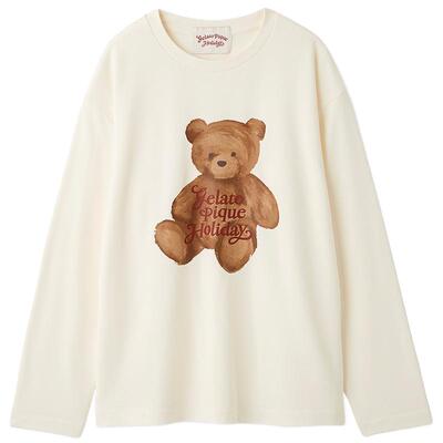 gelato pique25秋冬新品女睡衣小熊长袖T恤圣诞新年PWCT255332