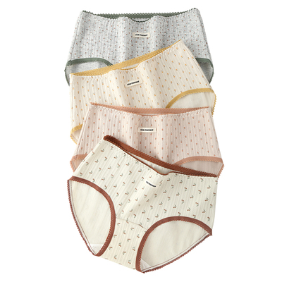 有内younei女士内裤100%全棉碎花