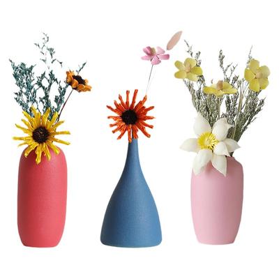 北欧风陶瓷小花瓶摆件客厅插花创意简约电视柜餐桌干花轻奢装饰品