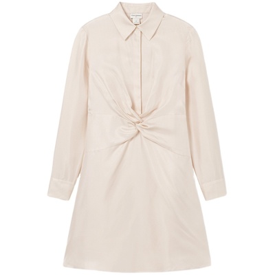 优雅扭结桑蚕丝衬衫裙