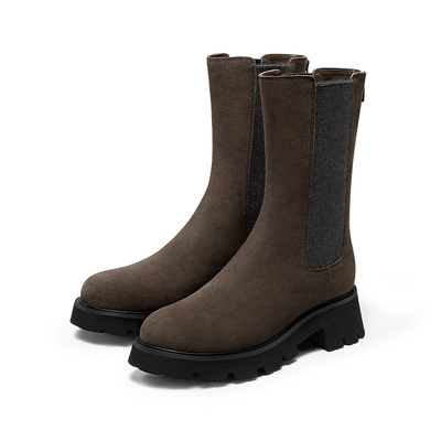 7or9短靴女鞋秋冬切尔西靴烟筒靴