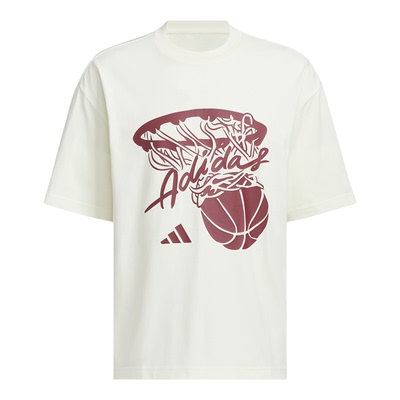 adidas阿迪达斯篮球文化印花半袖透气秋女棉质短袖T恤 KD4294