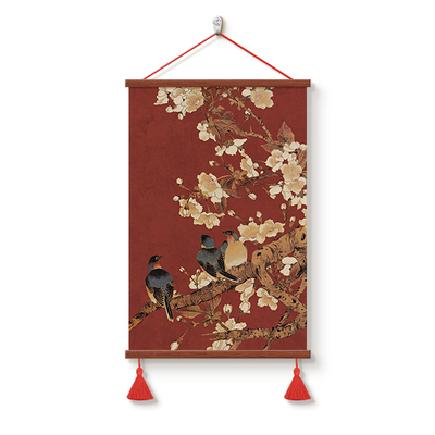 喜气盈门中古风玄关装饰画