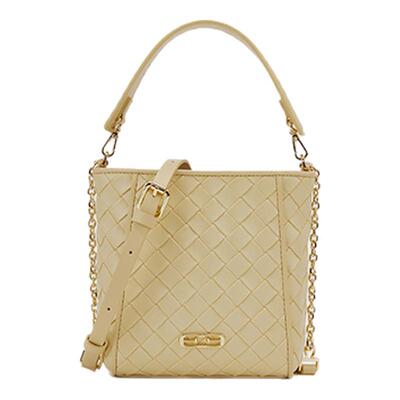 ELLE编织水桶包时尚手提链条小包