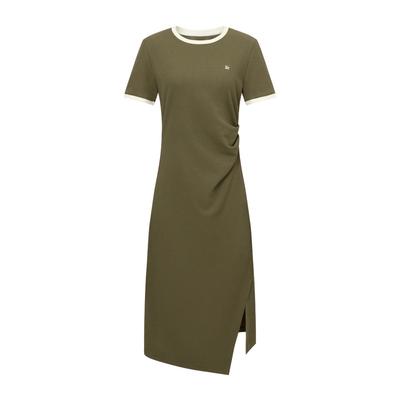 抽褶不易变形塑型针织连衣裙