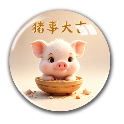 十二生肖吉祥水晶玻璃冰箱贴