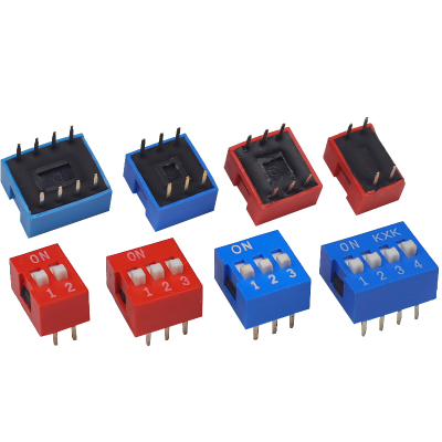 拨码开关2.54MM DS-2位/3P/4/5/6/7/8/9/10/12位 DIP 直插 平拨