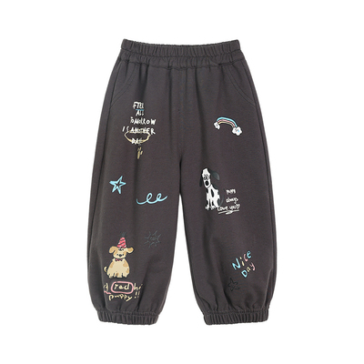 小O爸男婴童 宝宝秋季涂鸦运动裤男童2026新款婴儿百搭裤子