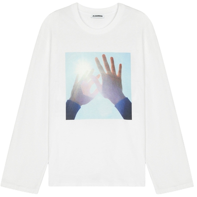 【春夏新品】JIL SANDER新品男女同款棉质长袖图案T恤