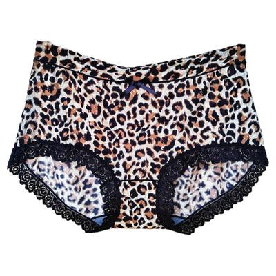 彩田冰丝内裤女士中腰30606豹纹