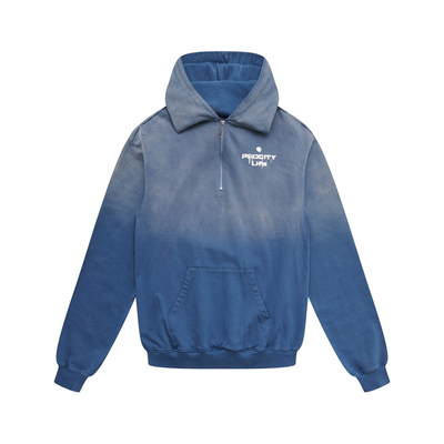 渐变色PROCITY卫衣连帽半拉链