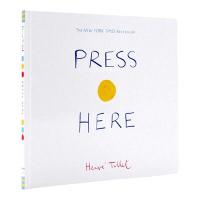 给孩子的艺术书 Press Here Herve Tullet  英文原版绘本 埃尔维杜莱 儿童启蒙书精装书