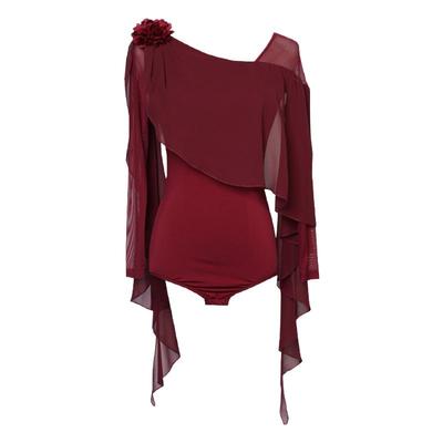 扉姿摩登舞交谊舞长袖连体上衣女