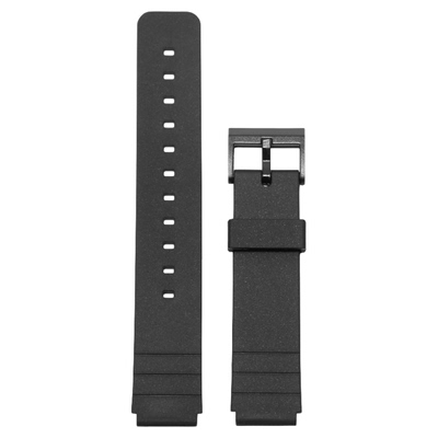 硅胶手表带适配CASIO卡西欧小黑表MQ-24 MW-240系列黑色腕带16mm