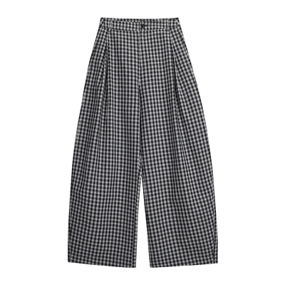 BEASTER「90S WIDE LEG 02」经典格纹宽松“90s弯刀阔腿裤 02”