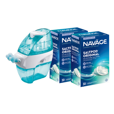 【自营】美国NAVAGE负压洗鼻器+洗鼻盐*2 鼻炎鼻塞鼻腔冲洗器家用