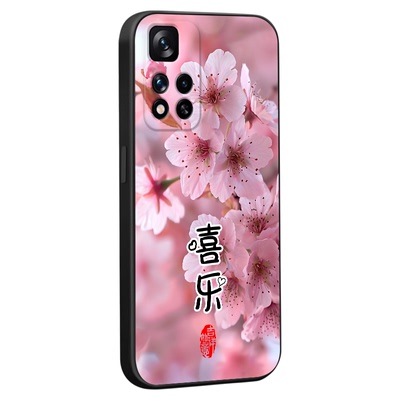 彧玺适用于红米note11 5g手机壳21091116ac美观大方redmi软硅胶外壳note11防摔保护套hongmi花卉文字5g国风男