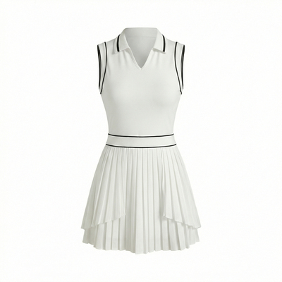 无袖运动网球连衣裙 休闲透气显瘦防走光网球服2026新